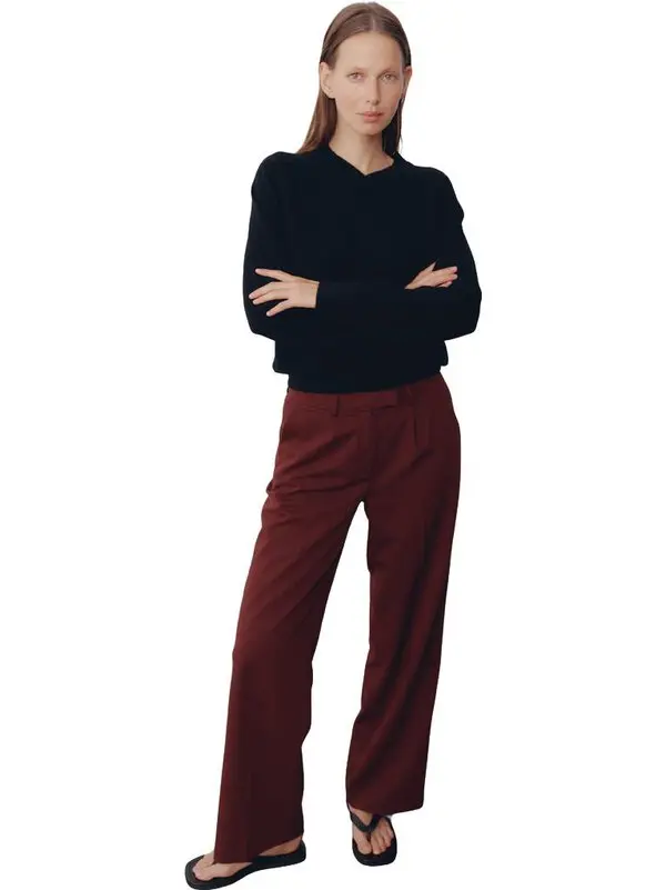 ALL MY LOVE Relaxed Full Length Trousers - Mahogany