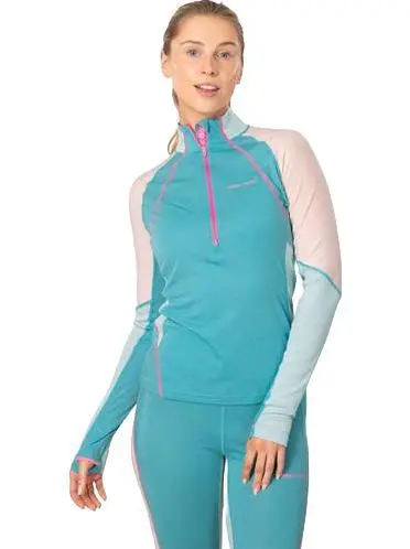 Kari Traa Alma 1/2-zip Long-sleeve Baselayer Shirt - Blue Lagoon