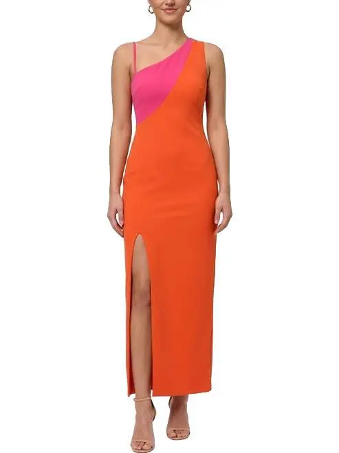 Rachel Rachel Roy Devin One Shoulder Maxi Dress - Red Pink Combo