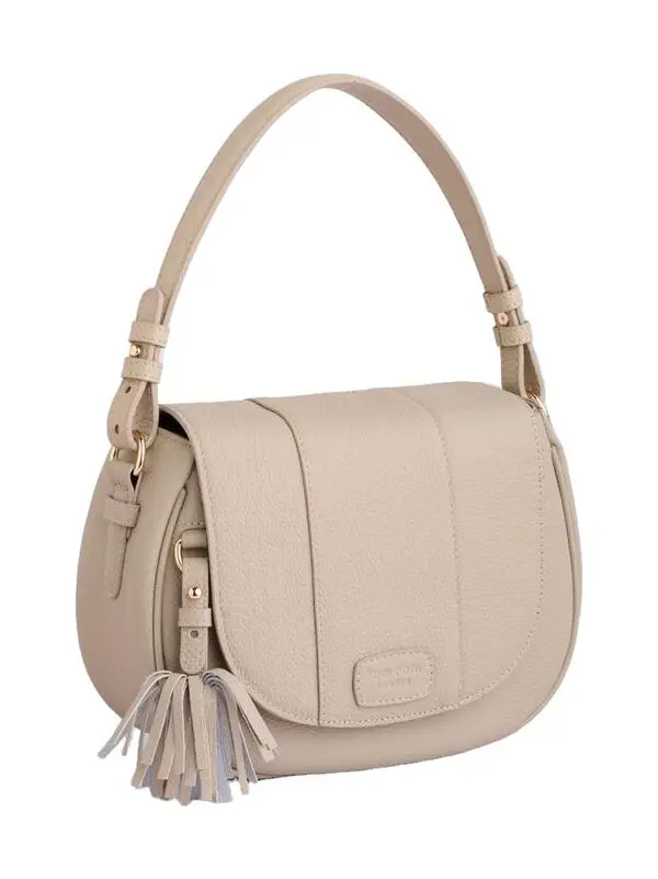 POM POM LONDON Wilmington Crossbody Bag - Stone