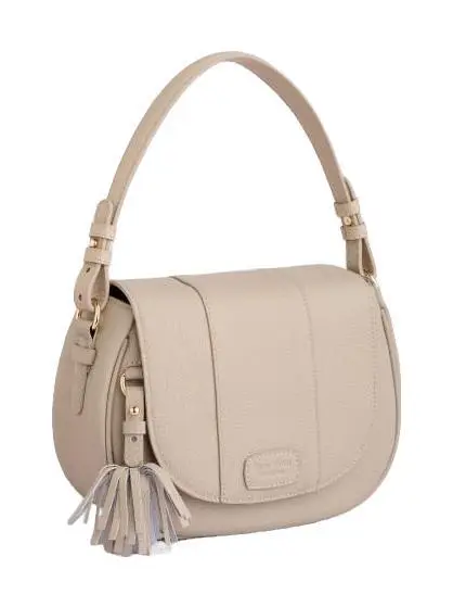 POM POM LONDON Wilmington Crossbody Bag - Stone