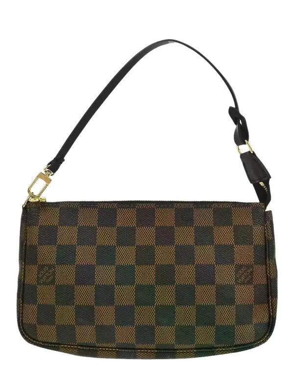 LOUIS VUITTON 2006 Damier Ebene Chequered Top Handle - Brown