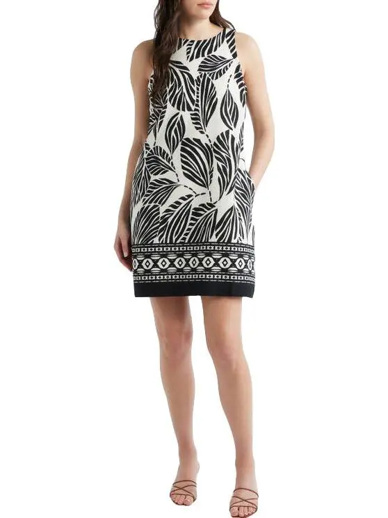 CECE DUPRAZ Printed A-line Linen-blend Mini Dress - Ivory Multi
