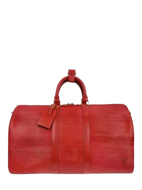 LOUIS VUITTON 1996 Keepall 45 Leather Holdall Bag - Red