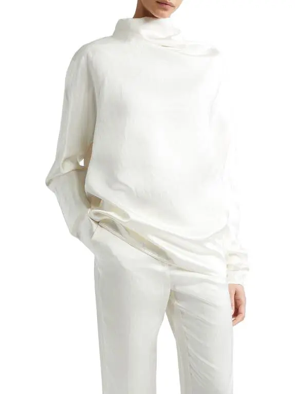 TOTEME Cowl Neck Top - White