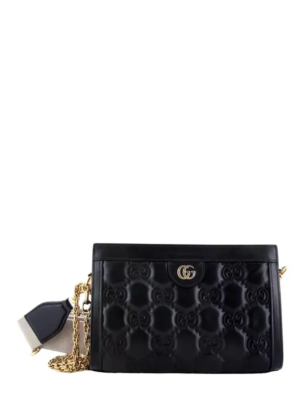 Gucci Gg Matelassé Leather Small Shoulder Bag - Black