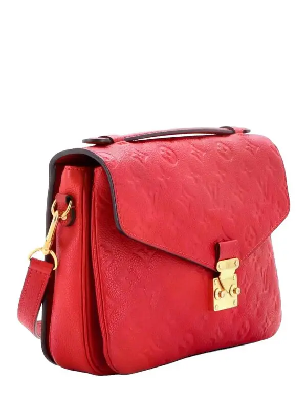 LOUIS VUITTON Pochette Metis Monogram Empreinte Leather Crossbody Bag - Red