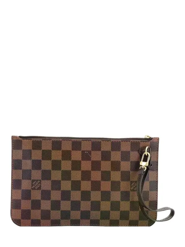 LOUIS VUITTON Neverfull Pochette Damier Large Pouch - Brown