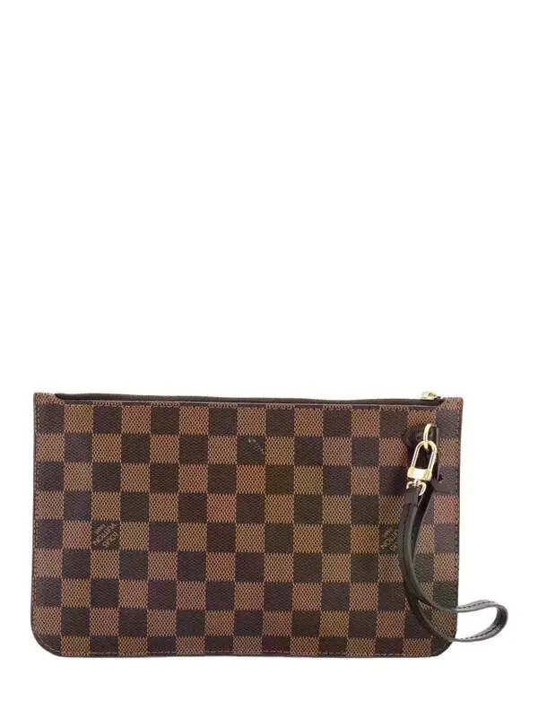 LOUIS VUITTON Neverfull Pochette Damier Large Pouch - Brown