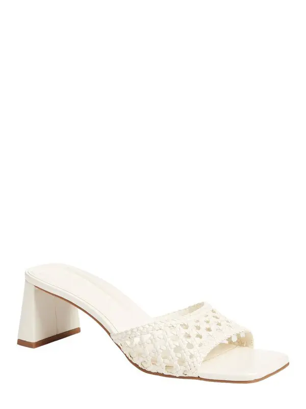 OPEN EDIT Jaydin Block Heel Sandal - Ivory Vanilla