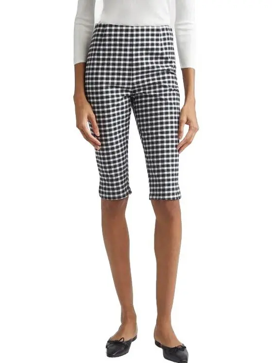 Posse Chiara Gingham Capri Pants - Black/white