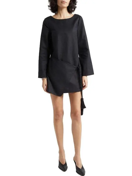 Posse Yvette Kaftan Mini Dress - Black