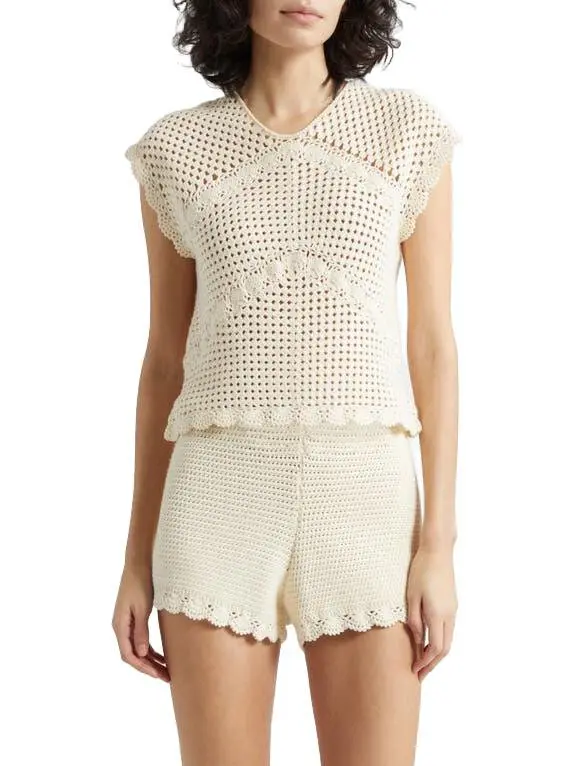 Posse Dylan Crochet Top - Pearl