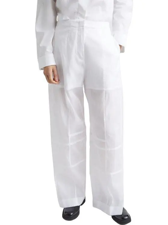 JIL SANDER Multicut Cotton Pants - Optic White