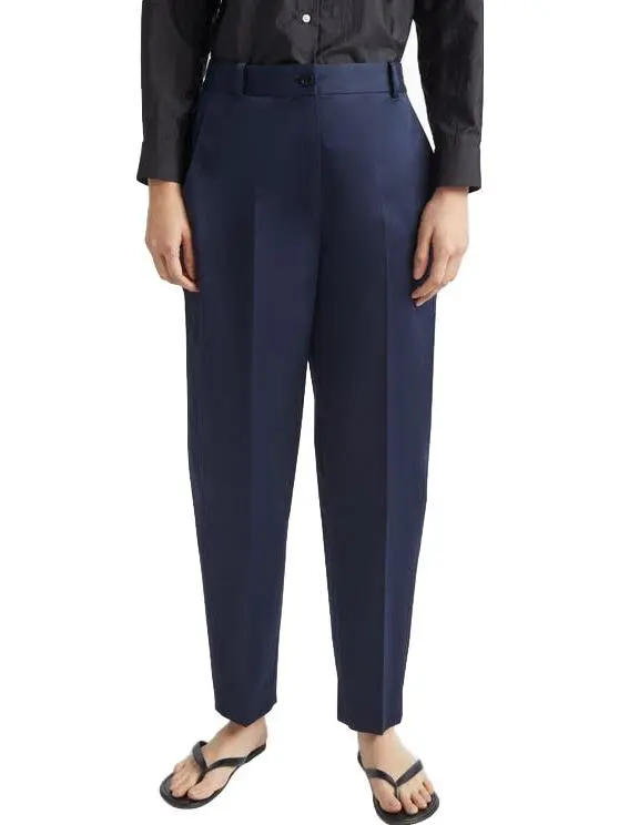 Partow Astor Cotton Stretch Twill Tapered Leg Pants - Navy
