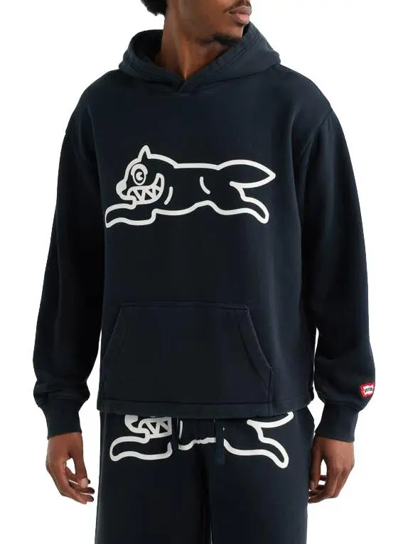ICECREAM Run Logo Cotton French Terry Hoodie - Black
