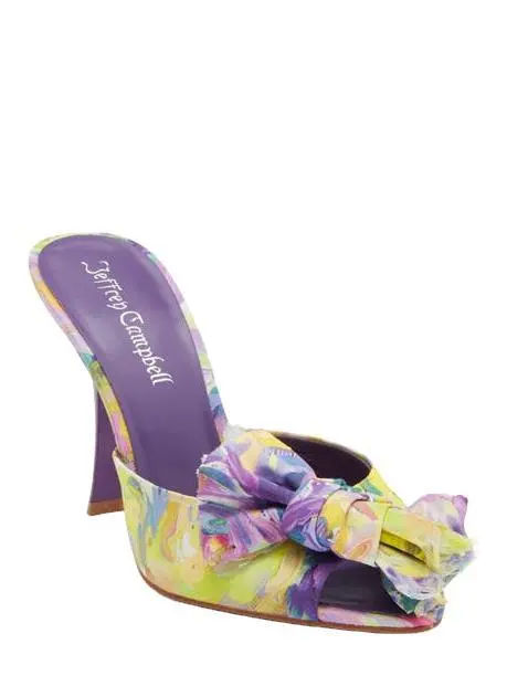 Jeffrey Campbell First Kiss Peep-toe Slide Sandal - Purple Multi Floral