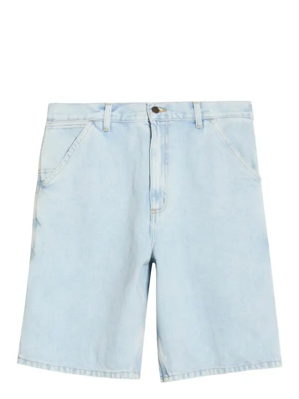 Carhartt Work In Progress Single Knee Loose Fit Denim Shorts - Blue (heavy Stone Bleached)