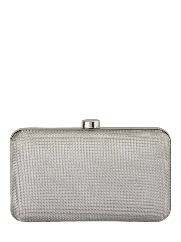 OLGA BERG Mesh Frame Clutch - Silver