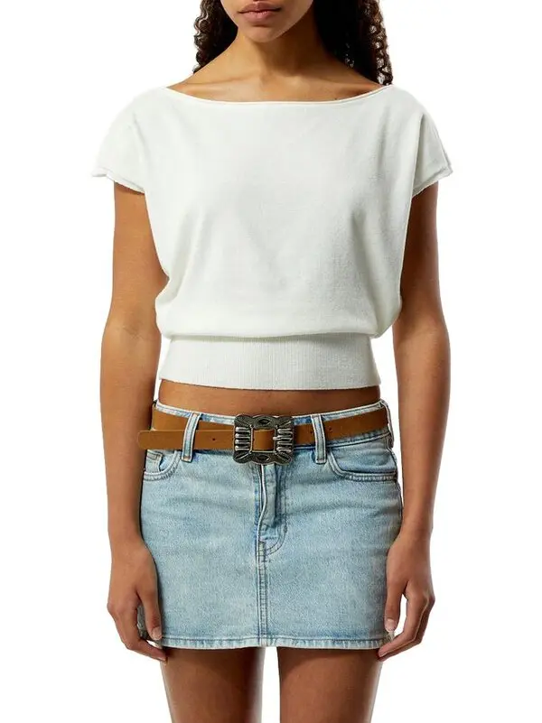 PACSUN Eva Knit Top - White