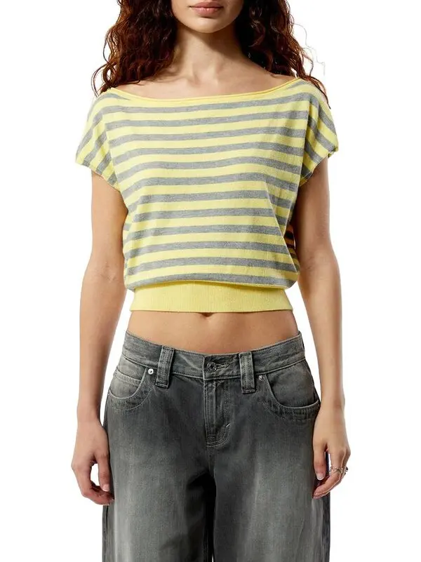 PACSUN Eva Knit Top - Yellow Stripe