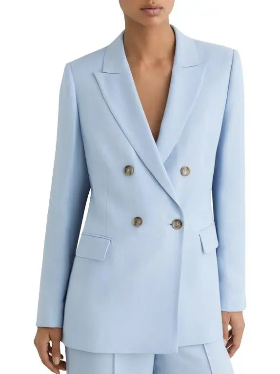 REISS Magda Double Breasted Blazer - Blue