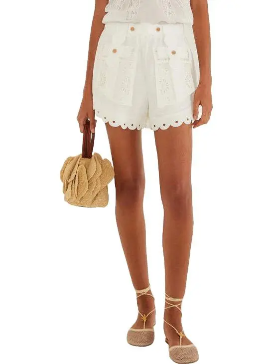 Farm Rio Artisanal Eyelet Short - Off-white