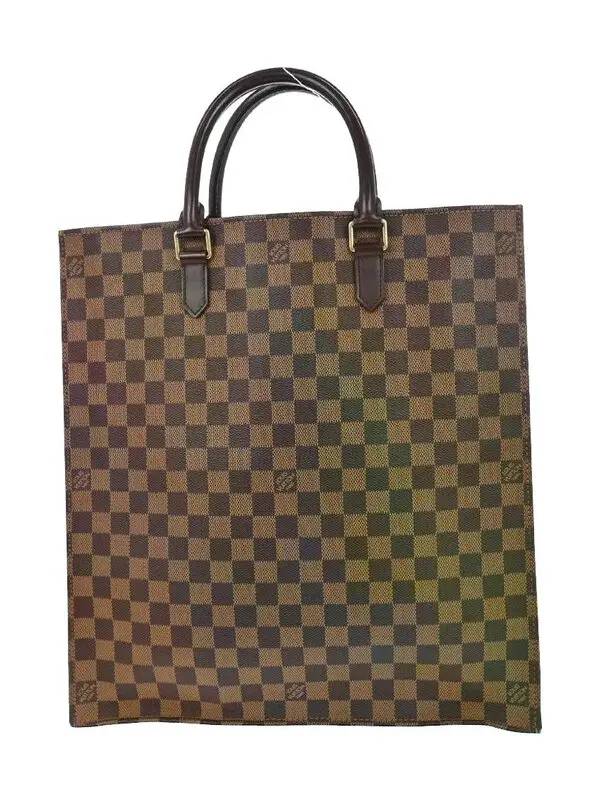 LOUIS VUITTON 2005 Check Tote Handbag - Brown