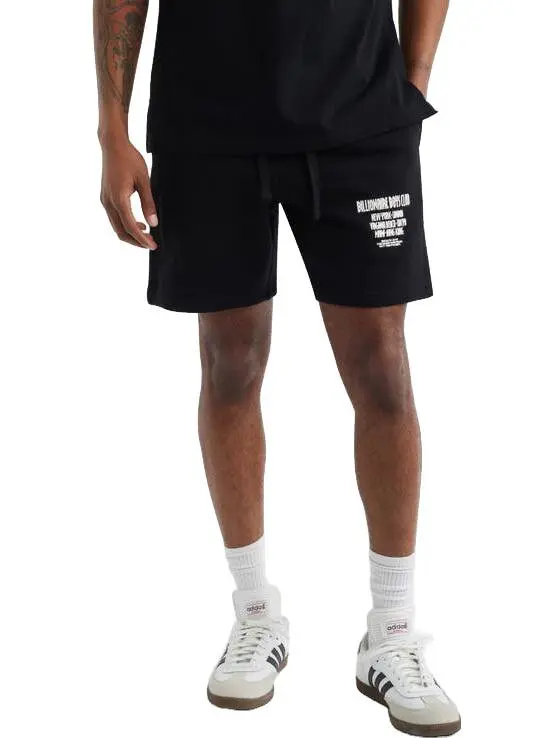 BILLIONAIRE BOYS CLUB Satellite Logo Cotton Fleece Shorts - Black