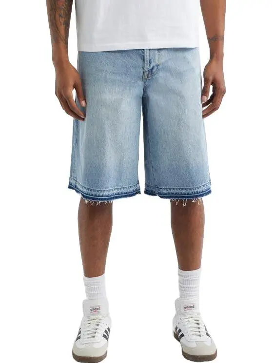 BILLIONAIRE BOYS CLUB Lunar Raw Hem Denim Shorts - Stellar Med