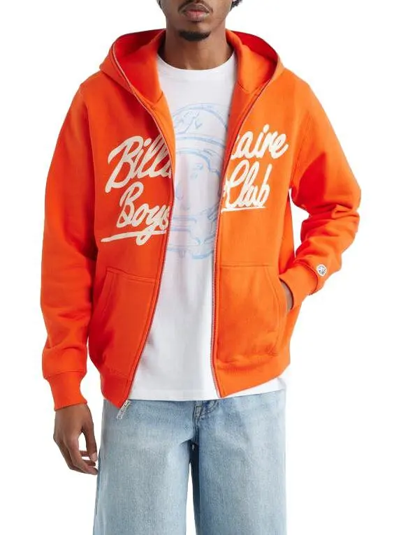 BILLIONAIRE BOYS CLUB Script Logo Cotton Fleece Hoodie - Tangerine Lily