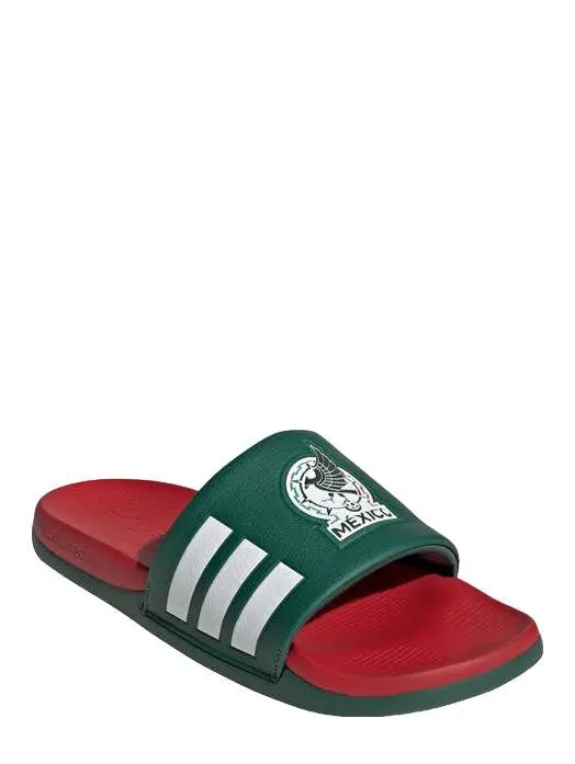 Adidas Gender Inclusive Adilette Comfort 2.0 Mexico Slide Sandal - Dark Green/scarlet/white