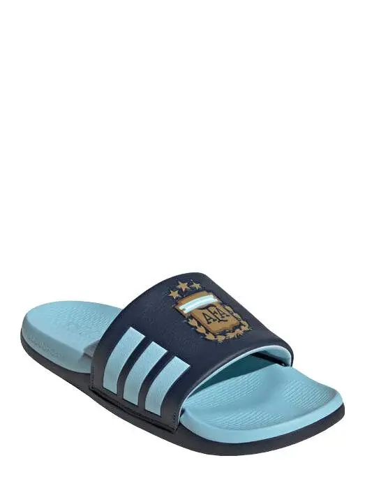 Adidas Adilette Comfort 2.0 Argentina Slide Sandal - Navy/dark Gold/icey Blue