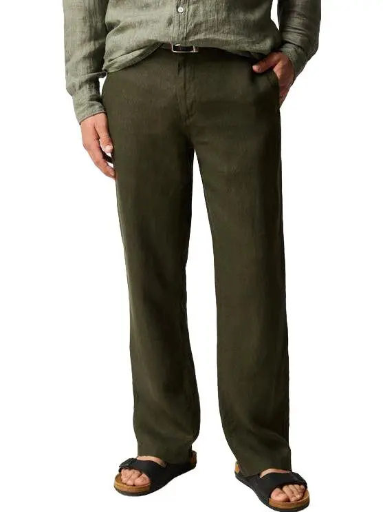 Rodd & Gunn Linen Resort Pants - Dark Olive