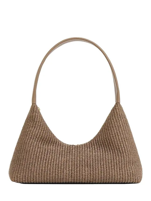 MANSUR GAVRIEL Candy Woven Raffia Baguette Bag - Anise