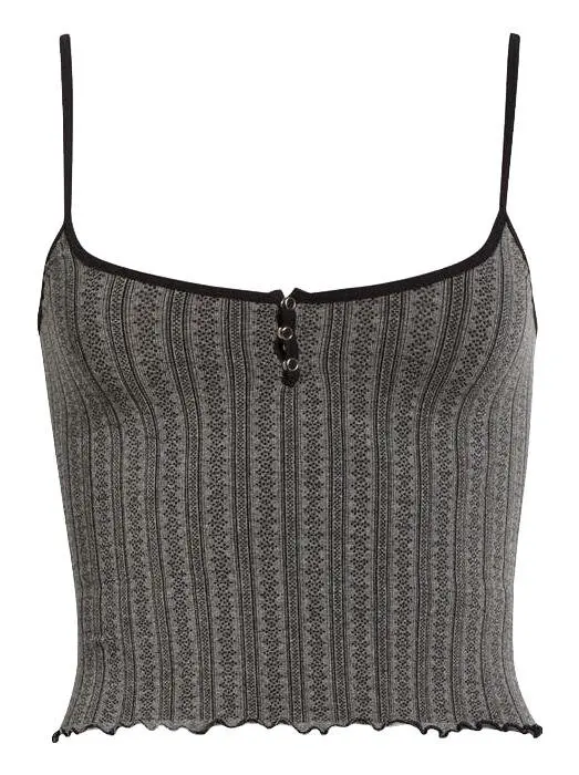 Free People Snap Into It Pajama Camisole - Black