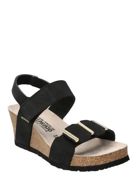 Mephisto Leonore Ankle Strap Sandal - Black