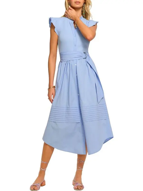 Ramy Brook Odessa Belted Midi Dress - Bazaar Blue