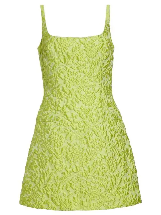 EMILIA WICKSTEAD Eliezer Cloqué Minidress - Lime Green