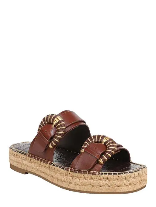 Sam Edelman Tabbey Espadrille Platform Slide Sandal - Burnt Brandy
