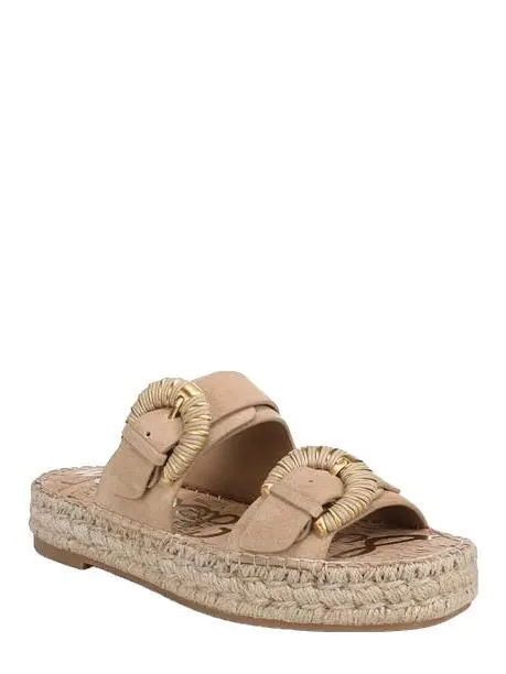 Sam Edelman Tabbey Espadrille Platform Slide Sandal - Cyprus Tan