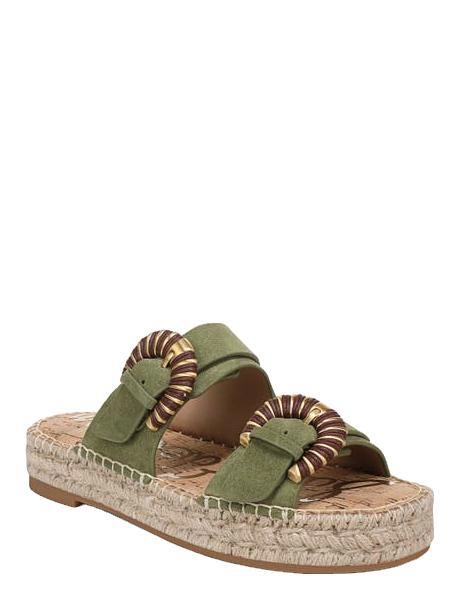 Sam Edelman Tabbey Espadrille Platform Slide Sandal - Summer Olive