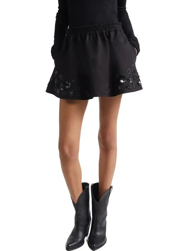 GOLDEN GOOSE Sequined Miniskirt - Black