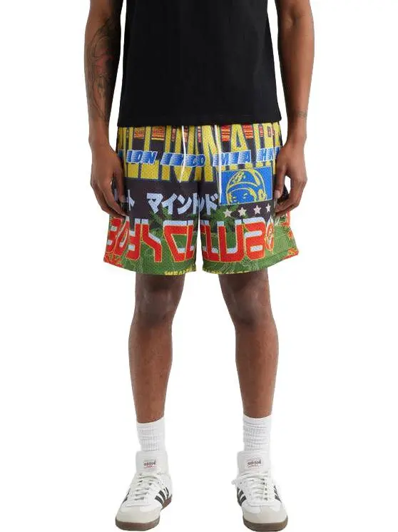 BILLIONAIRE BOYS CLUB Compass Mesh Drawstring Shorts - White