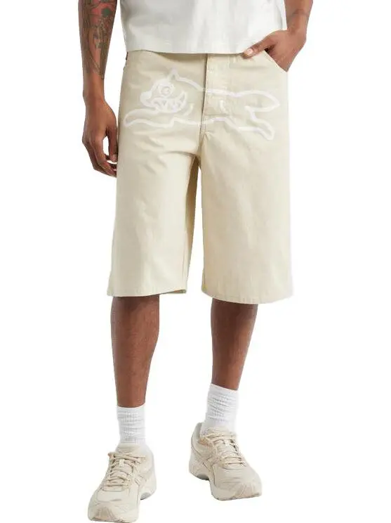 ICECREAM Fenton 5-pocket Cotton Twill Shorts - Fog
