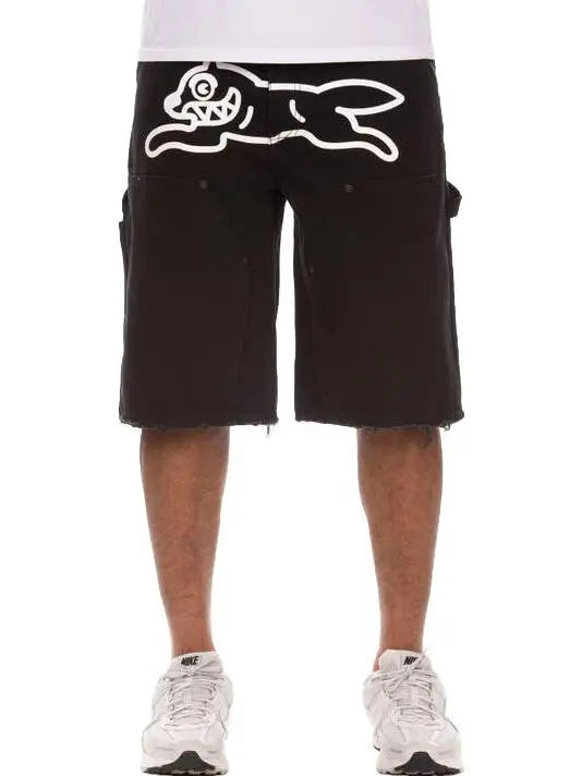 ICECREAM Angelo Logo Denim Utility Shorts - Black Caramel
