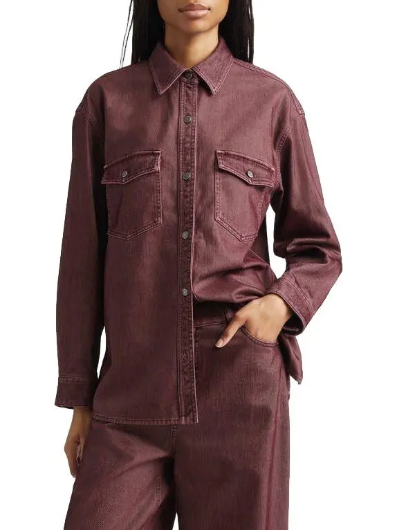 GOLDEN GOOSE Journey Patty Cotton Twill Button-up Shirt - Port Royale