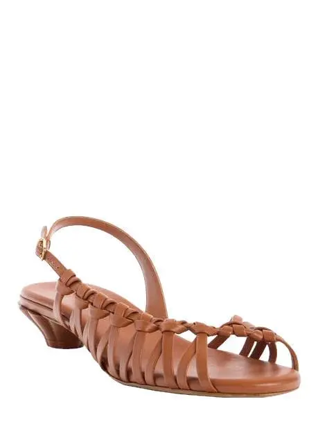 Chloé Estra Woven Slingback Sandal - Terracotta Brown