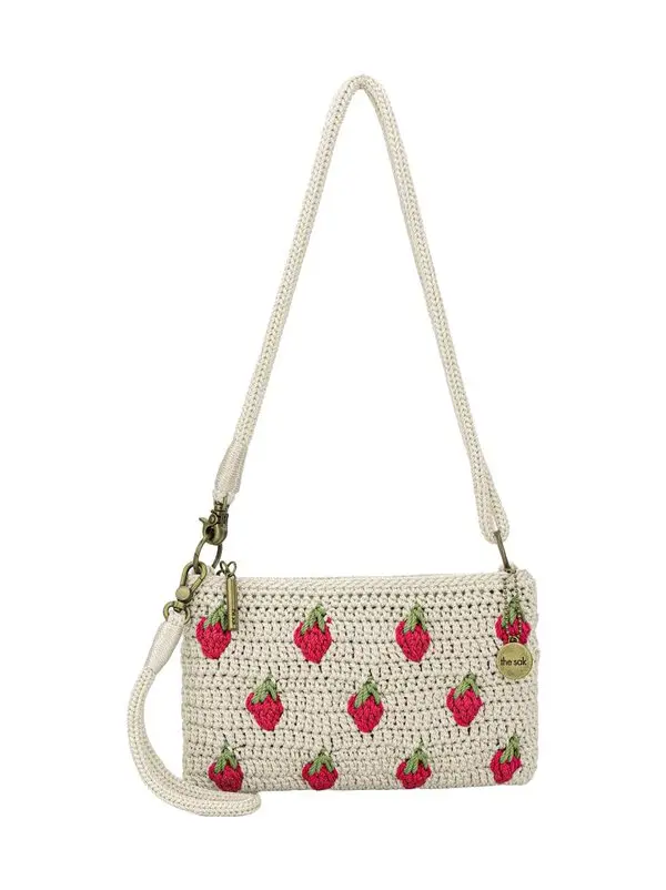 THE SAK Vita Hand Crochet Crossbody Wristlet - Natural Strawberries