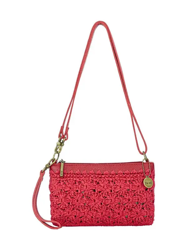 THE SAK Vita Hand Crochet Crossbody Wristlet - Scarlet Primrose Straw